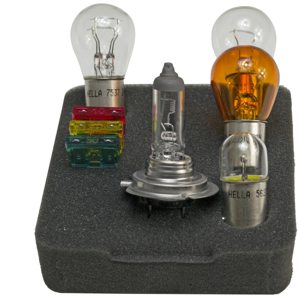 CONJUNTO LAMPADAS E FUSIVEIS PARA REPOSICAO 24V H7 24V / 7537(P21 / 5W ...